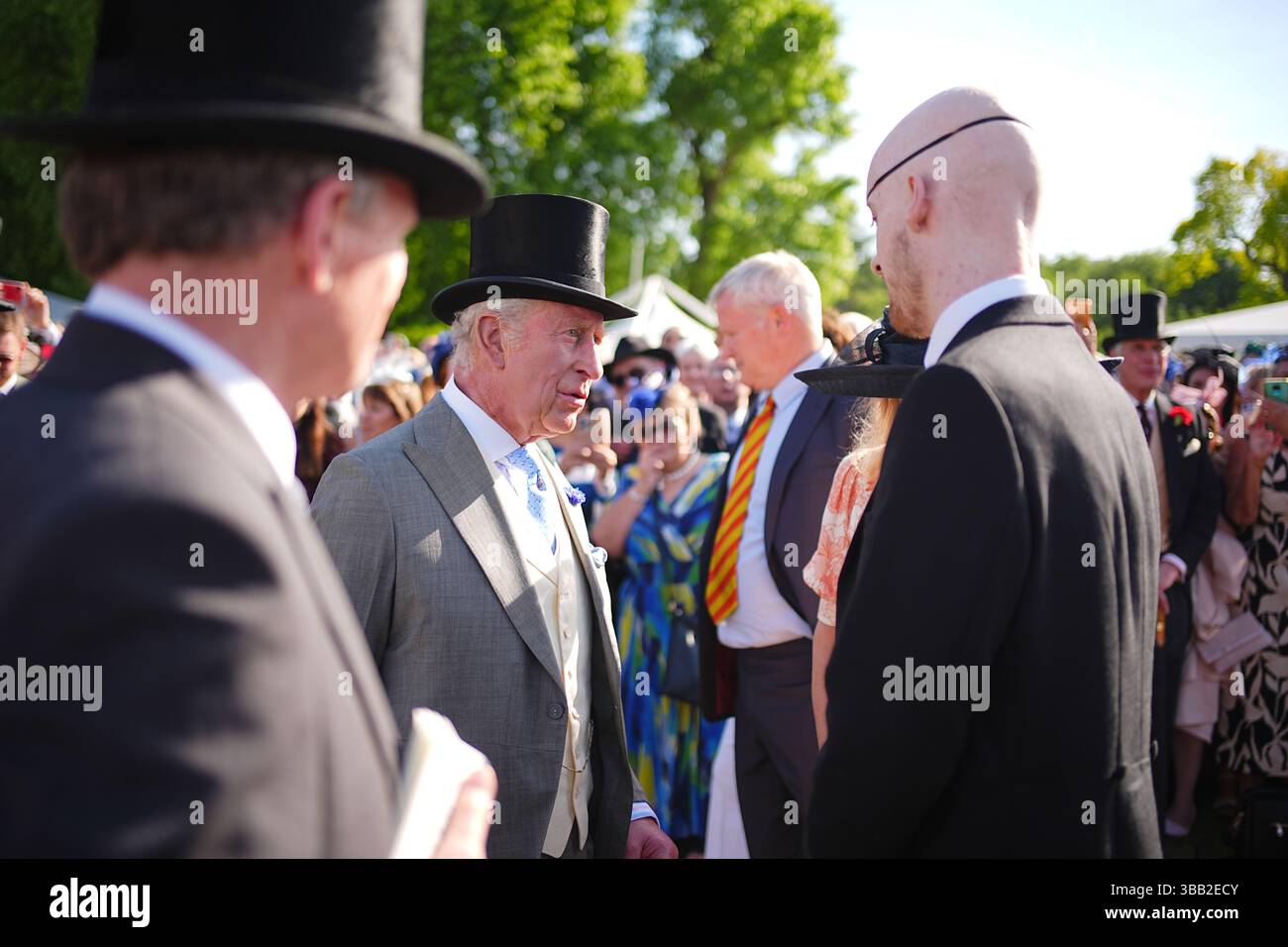 King Charles III meets university student Stanford Collis, at the ...
