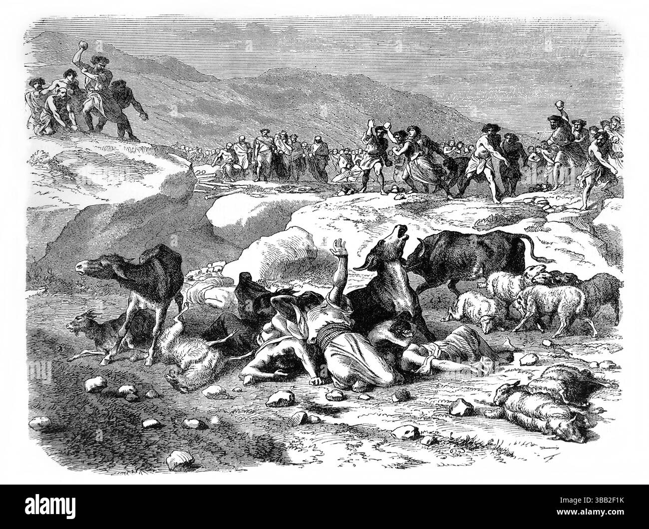 The Stoning of Achan (Joshua) Achan and his family were stoned to death ...