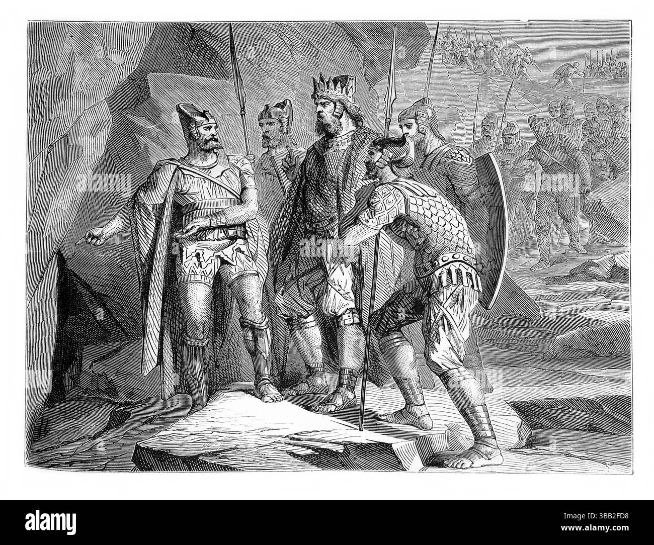 Illustration of Saul searching for David with three thousand men ...