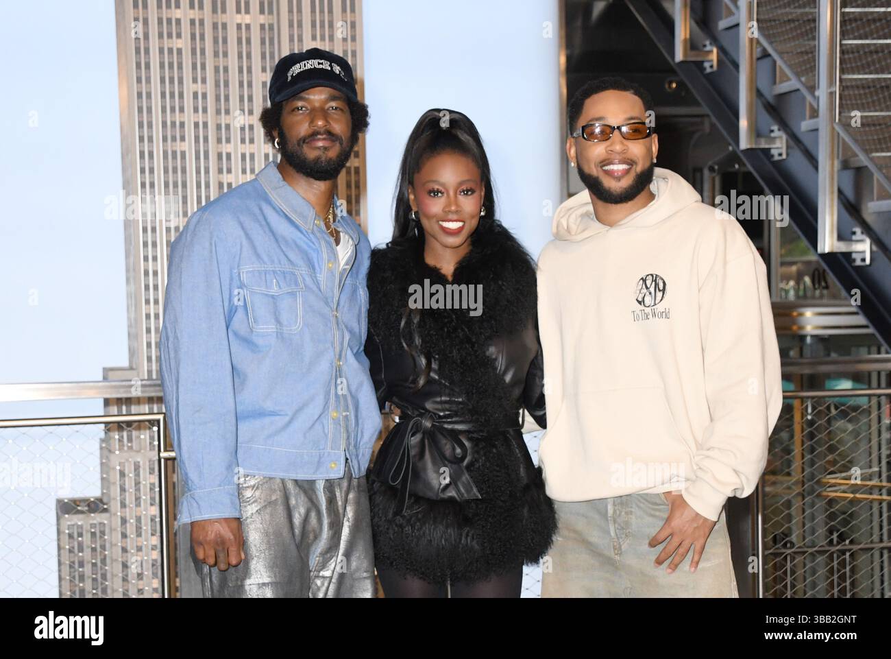 New York, NY, USA. 14th May, 2025. Luke James, Birgundi Baker and Jacob Latimore at the Empire ...