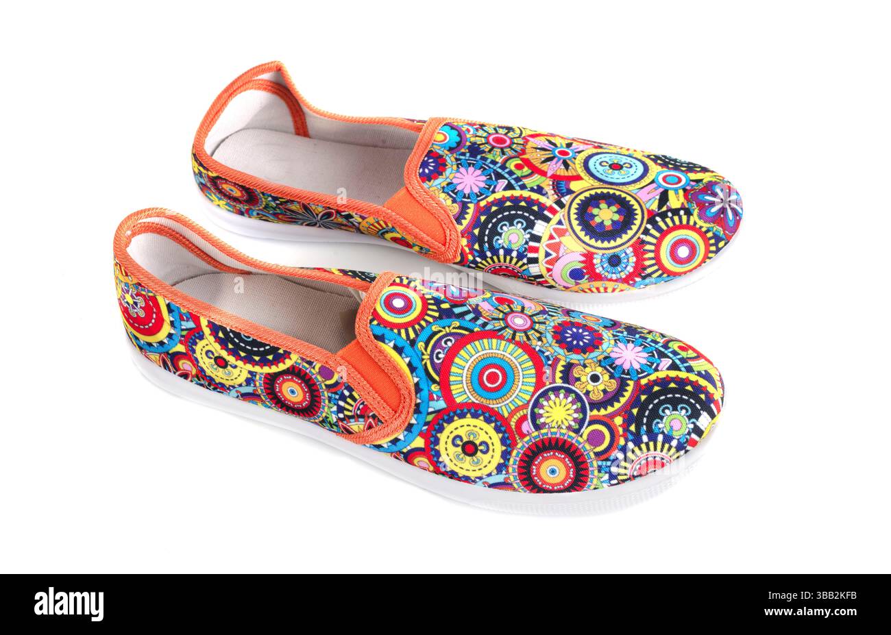 colorful shoes in front of white background Stock Photo - Alamy