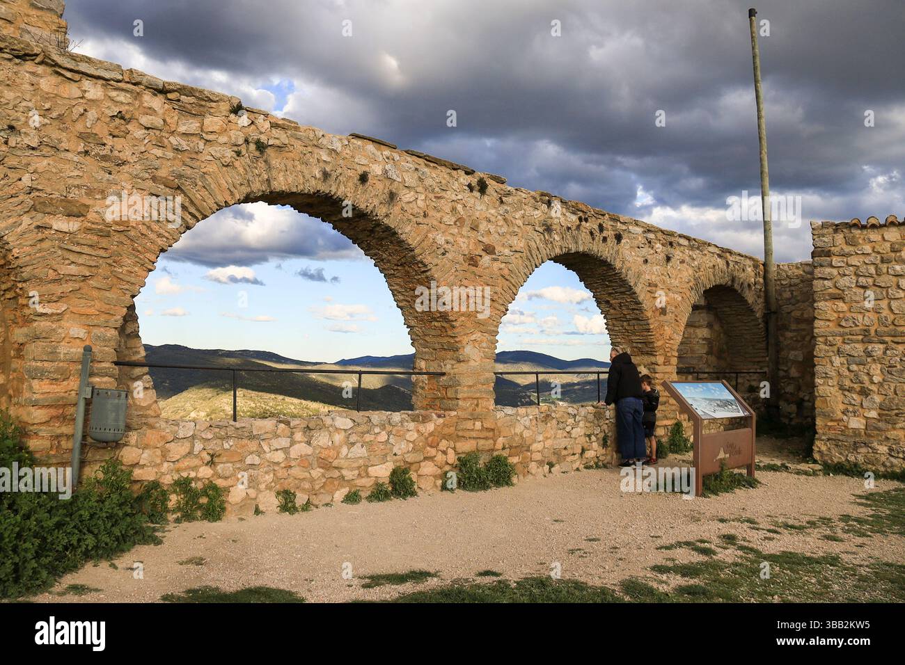 Morella, Castellon, Spain- April 18, 2025: The Majestic Castle and ...