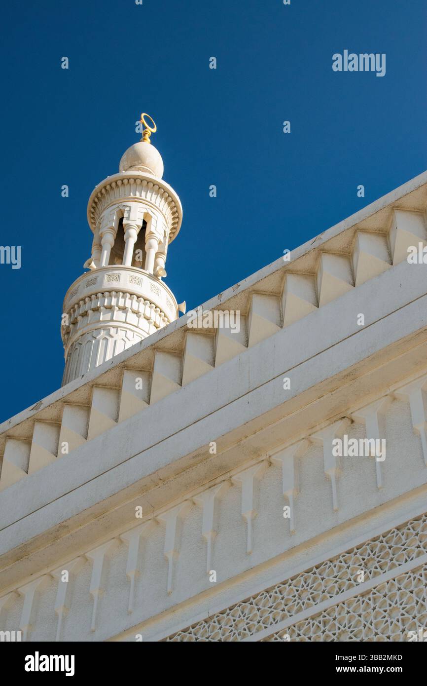 United Arab Emirates details of Saeed bin Hamad Al Qasimi Mosque, white ...