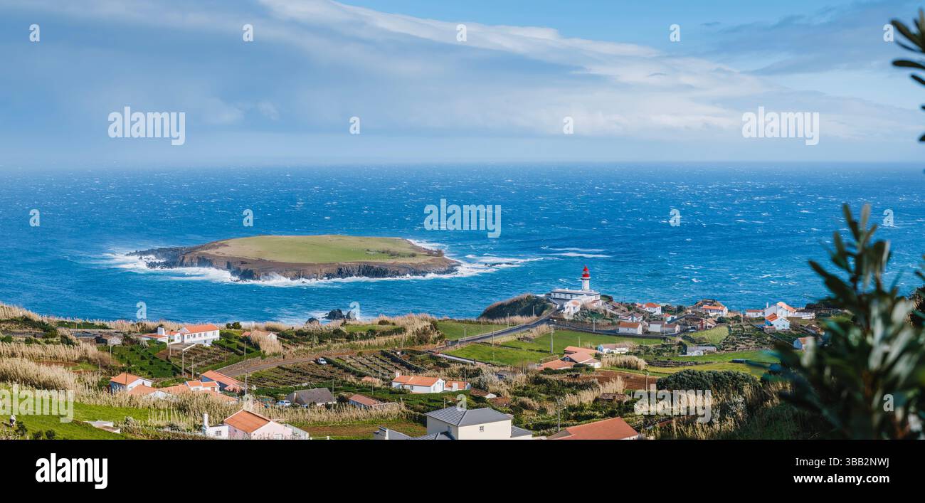 Topo Islet and Ponta do Topo, Sao Jorge, Azores. Stunning panorama of ...