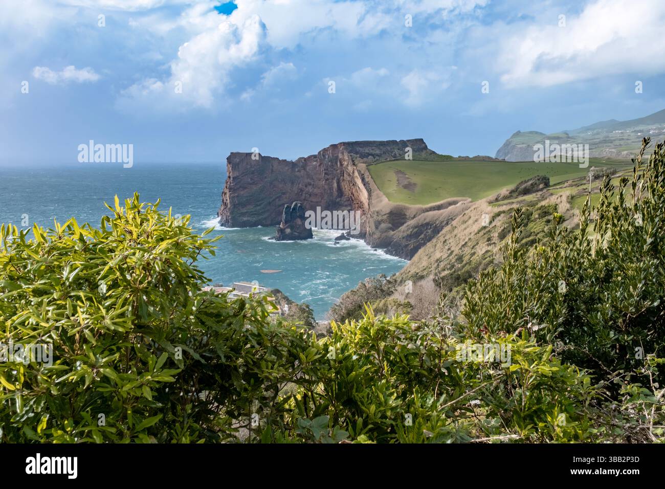 Breathtaking view of the dramatic cliffs and turquoise waters of Sao ...