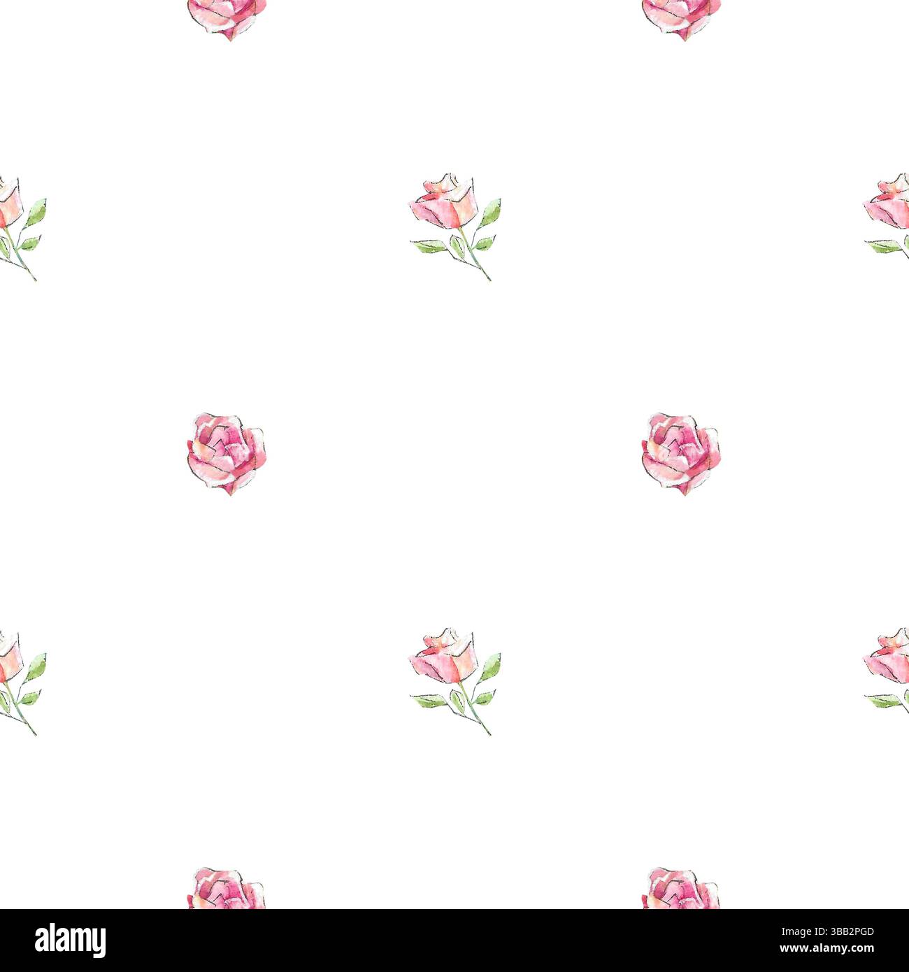 Seamless wallpaper pink roses Cut Out Stock Images & Pictures - Alamy
