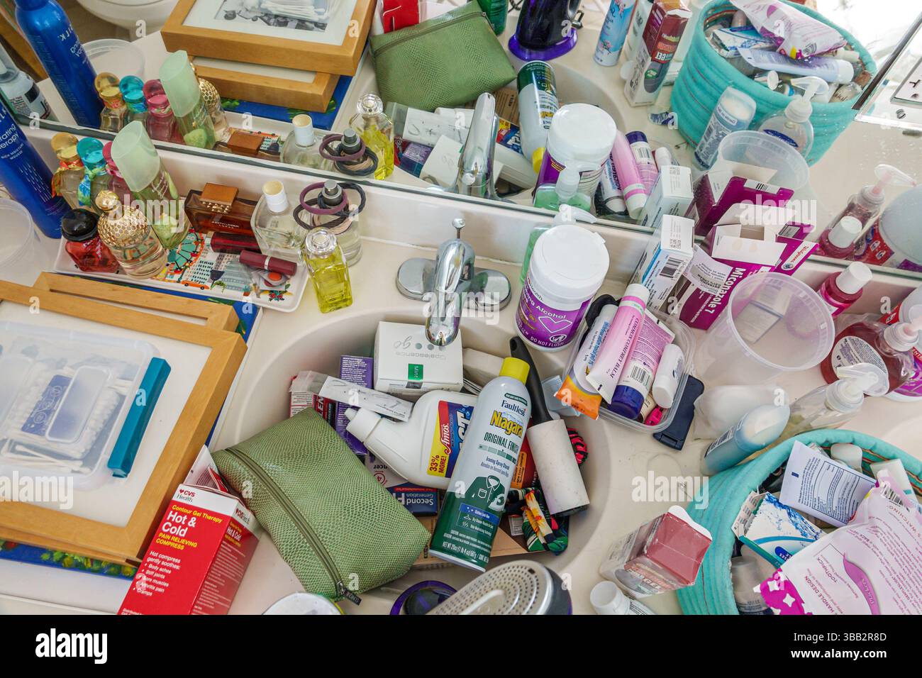 Bathroom counter messy cluttered sink hi-res stock photography and ...