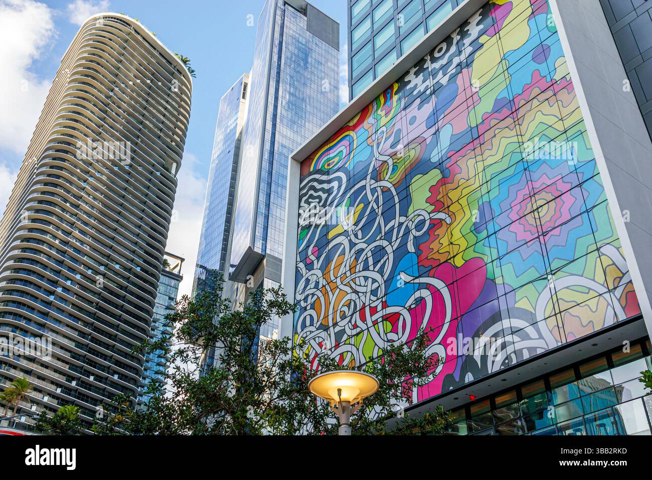 Miami Florida,Brickell Financial District,South Miami Avenue,colorful ...