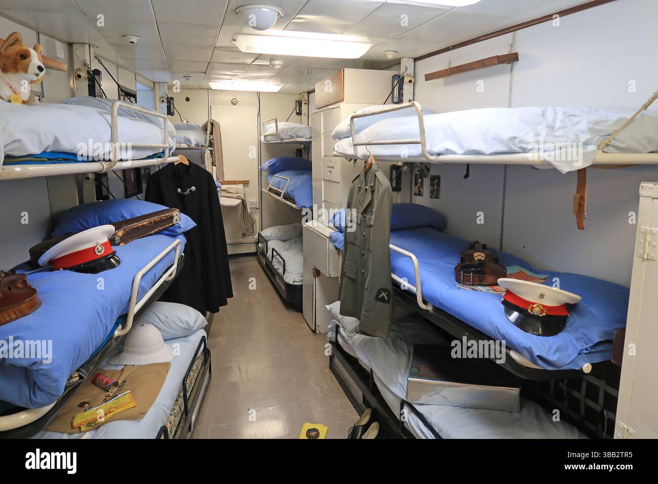 Royal Yacht Britannia, Leith, Scotland. Interior view of crew's ...