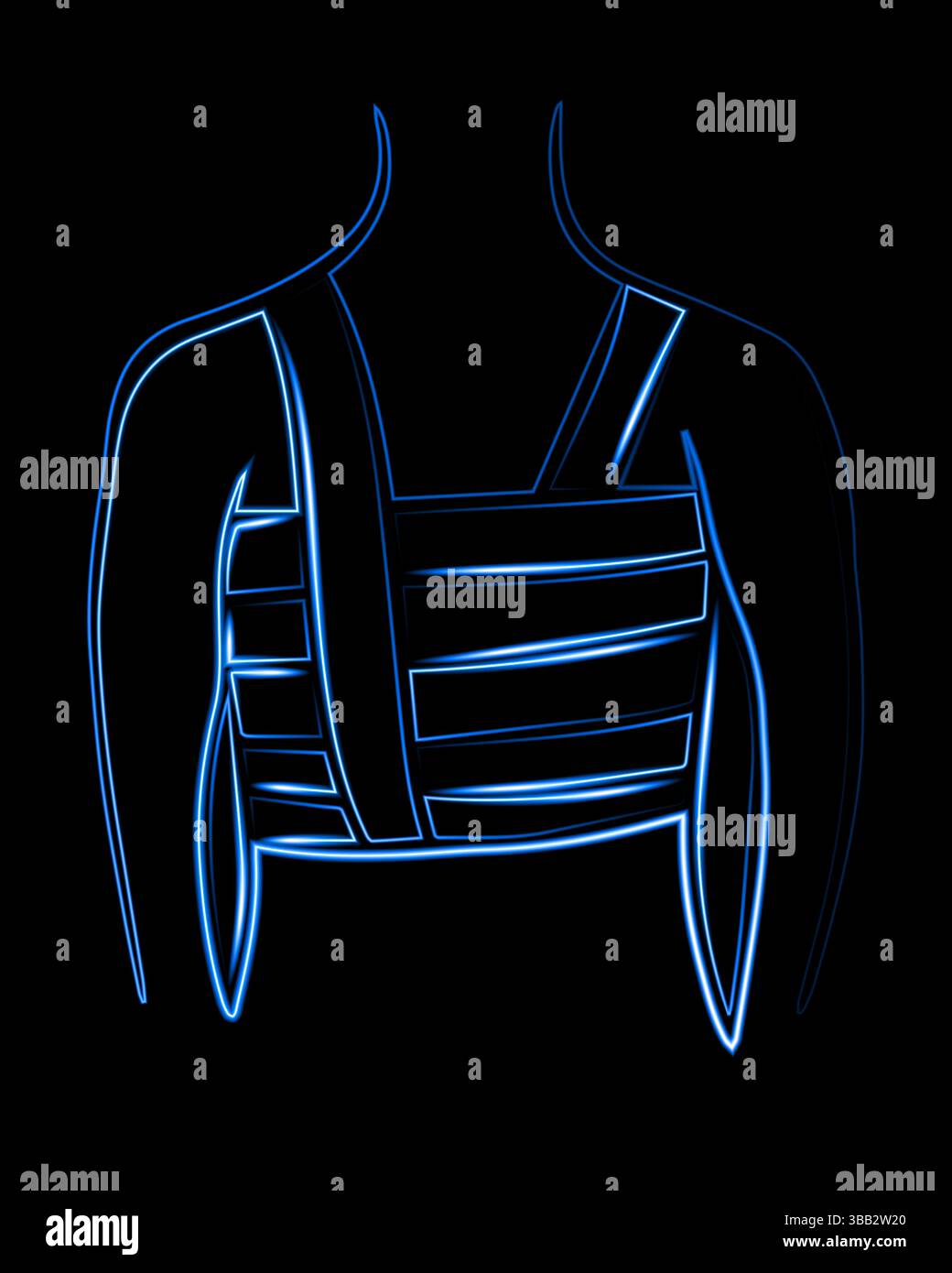 Vector isolated illustration of back bandage. First aid for back ...