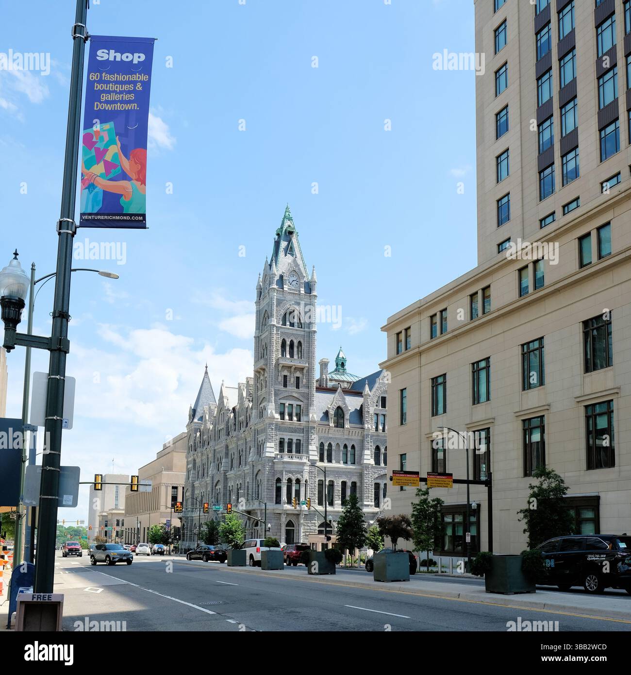 Old City Hall in Richmond, Virginia; Gothic Revival architectural style ...