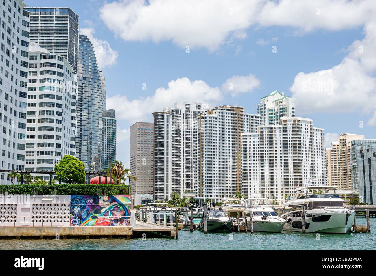 Miami Florida,Brickell Financial District,Biscayne Bay waterfront,River ...