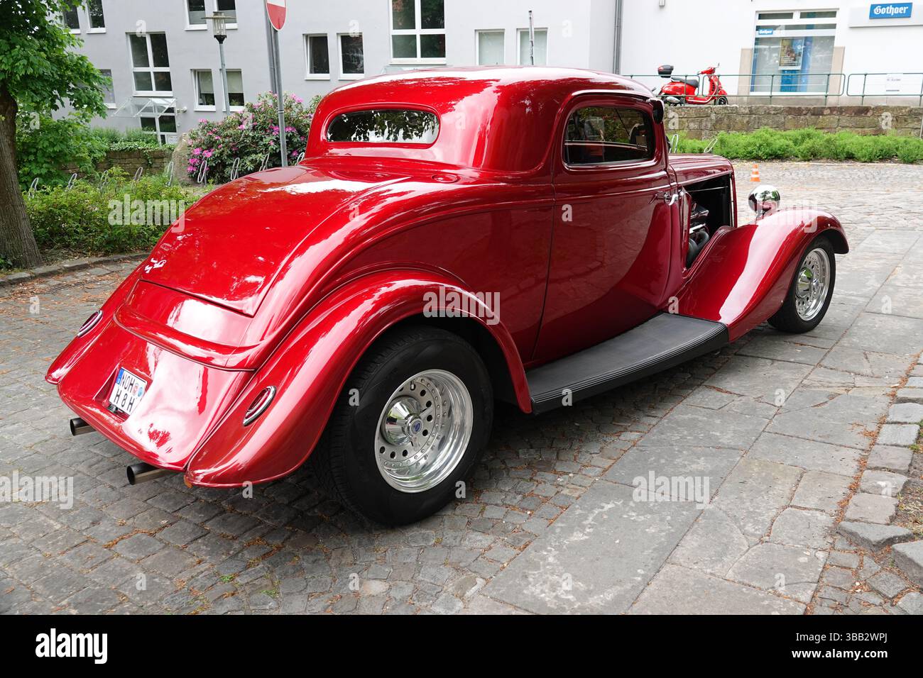 Bad Bentheim, Germany - May 4 2025 Ford V8 Model 40 hot rod 3 window ...