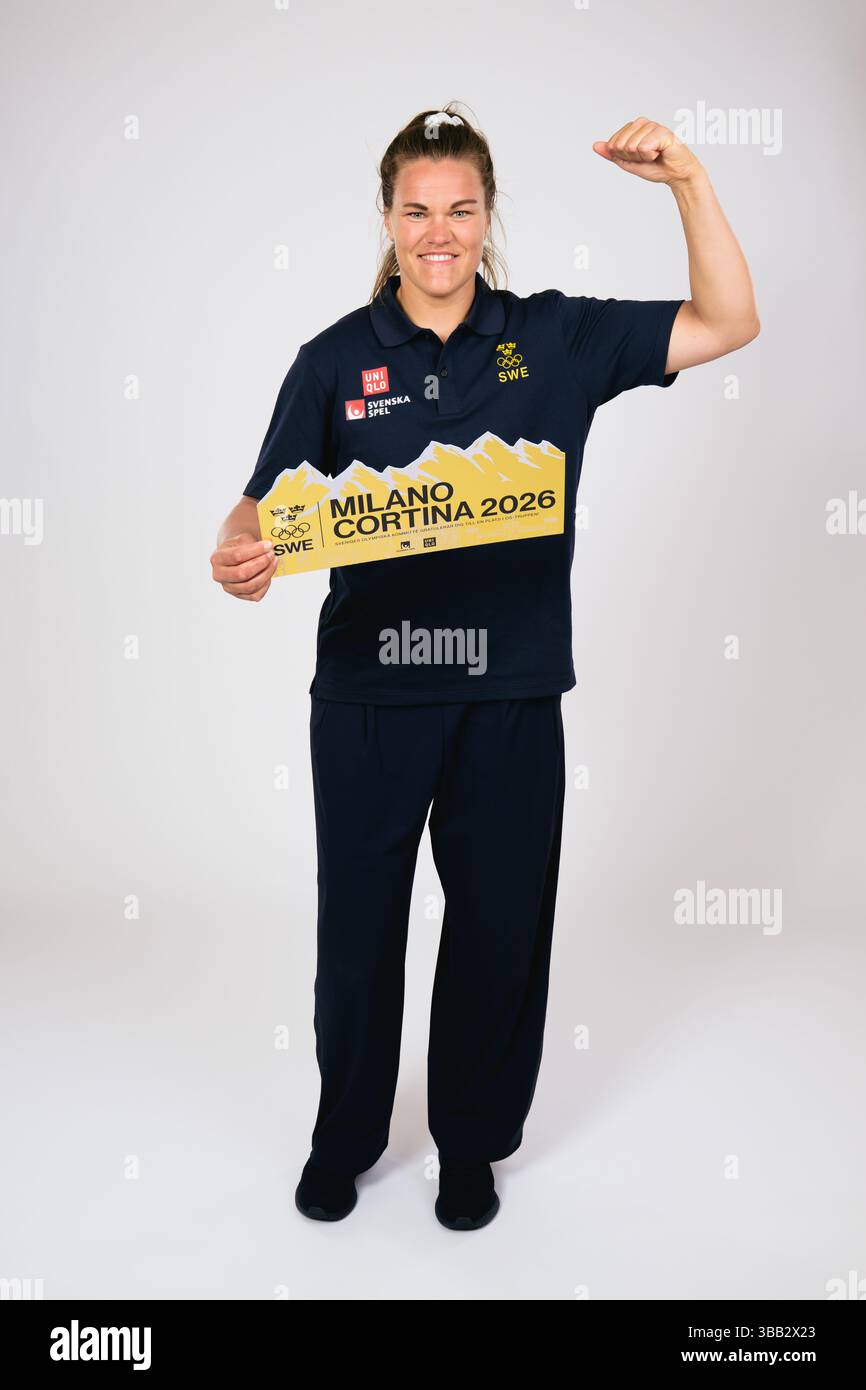 250511 Alpine skiing athlete Anna Swenn Larsson of Sweden poses for a ...