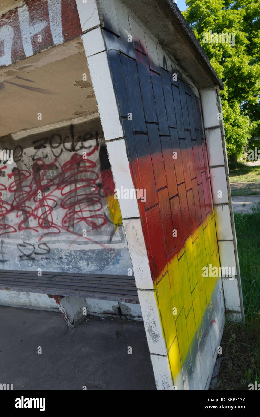 Uckermark GER, Deutschland, 20250514,Uckermark, Bushaltestelle ...