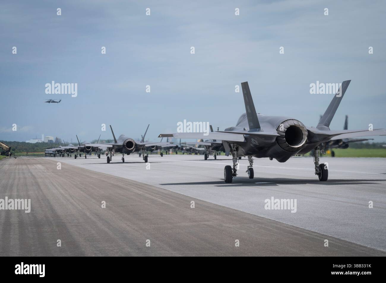 A fleet of U.S. Air Force F-15E Strike Eagles and F-35A Lightning IIs ...