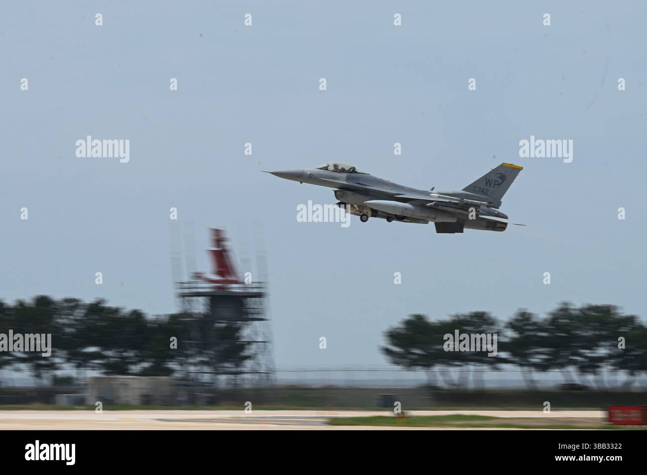 An F-16 Fighting Falcon takes off during Freedom Flag 25-1 at Kunsan ...