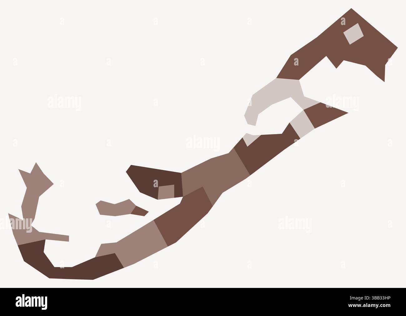 Map of Bermuda with regions. Just a simple country border map with ...