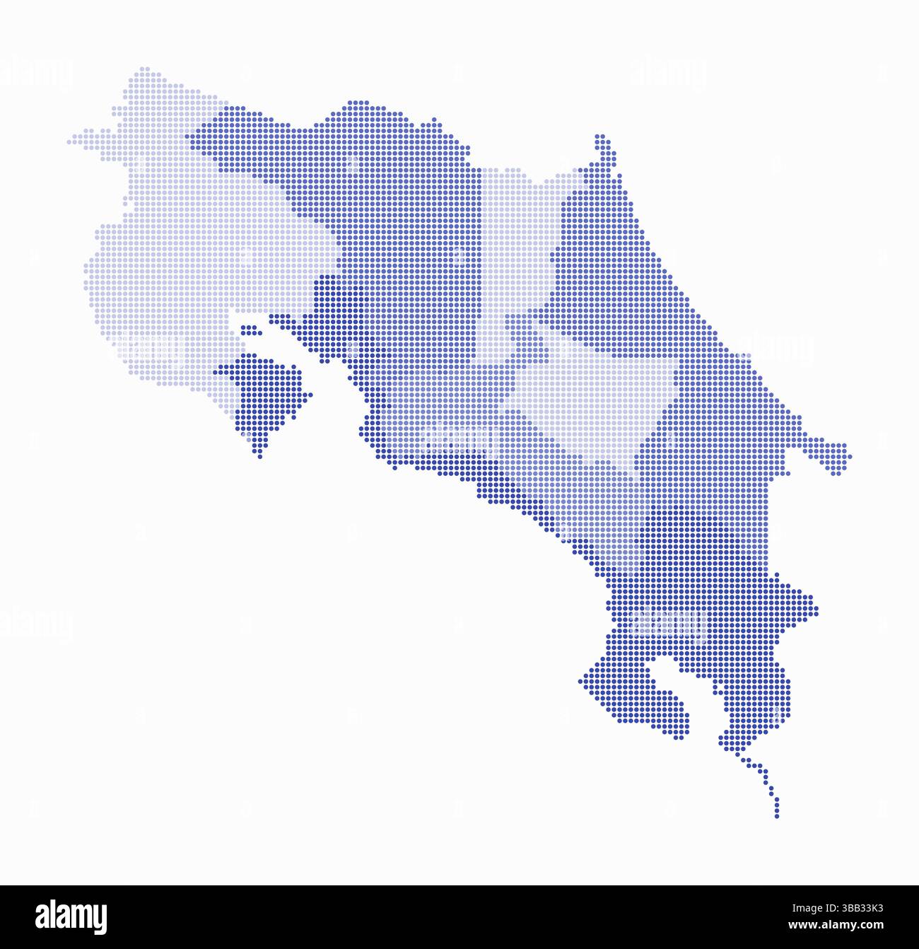 Costa Rica dotted map. Digital style map of the country on white ...