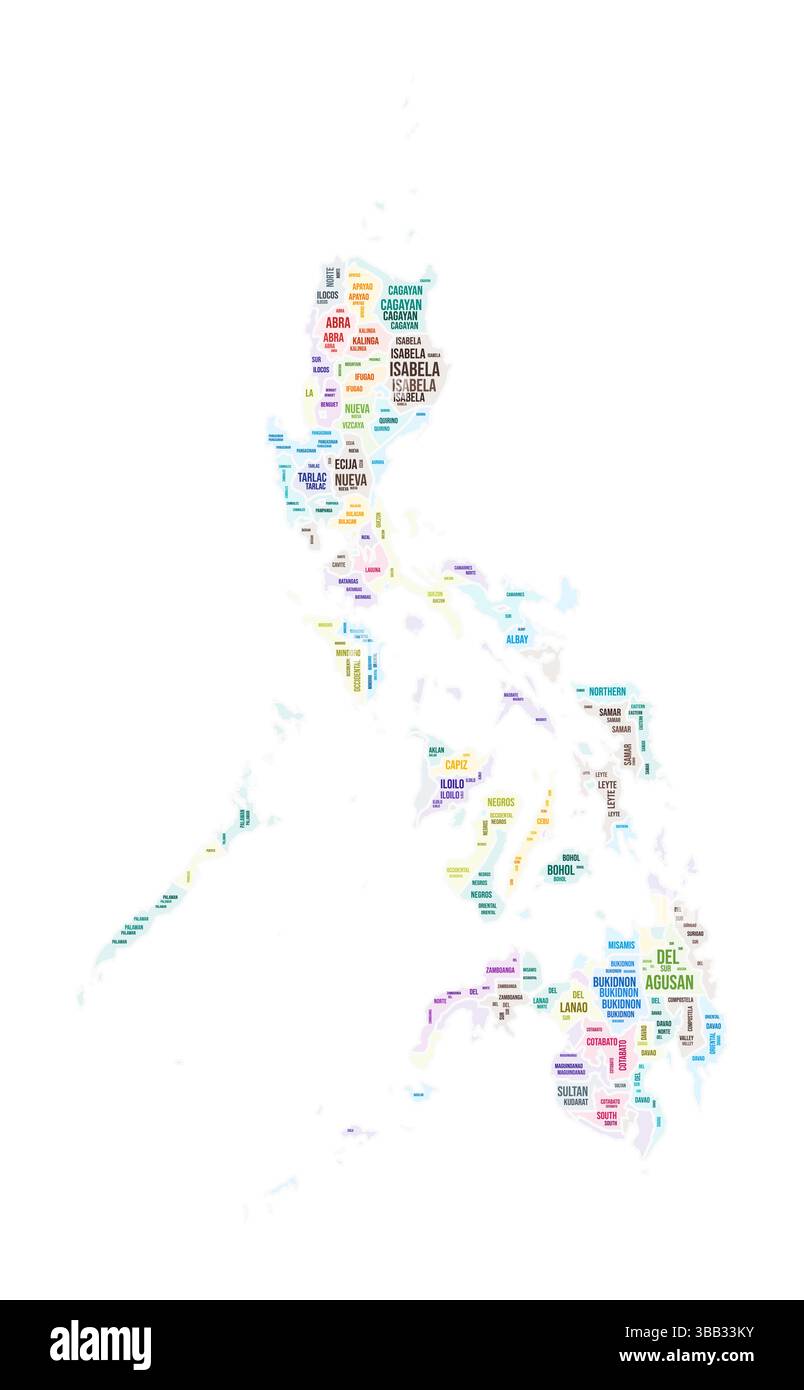 Philippines region word cloud. Country shape design. Philippines ...