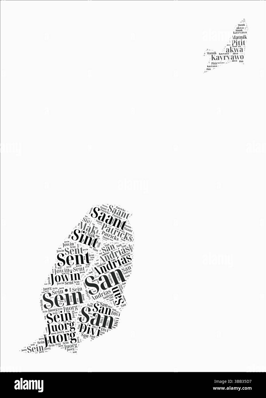 Grenada Text Style Regions. Country region names word clouds in English ...