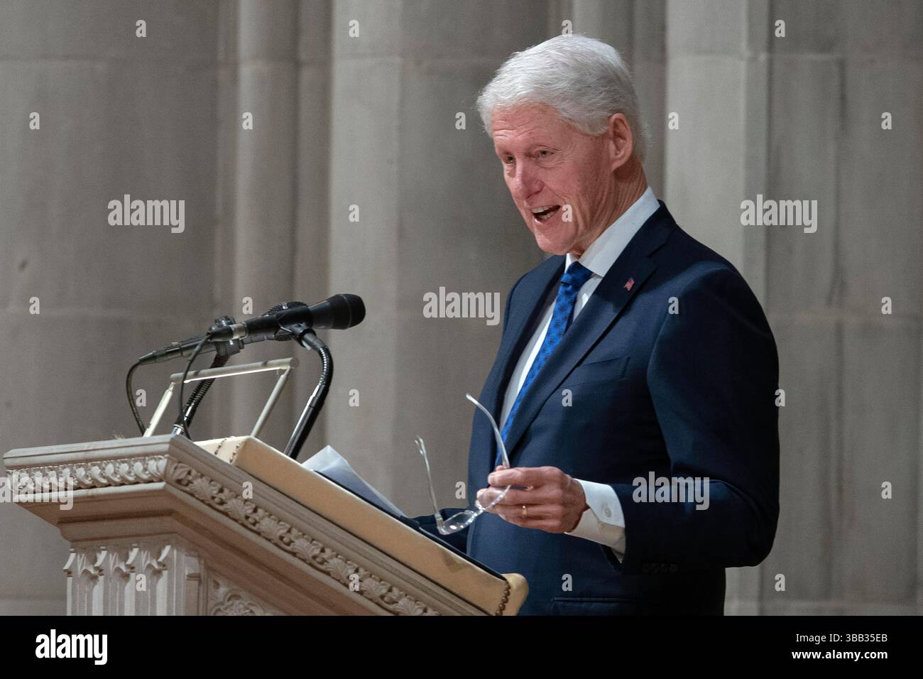 Former President Bill Clinton speaks during the funeral service of ...