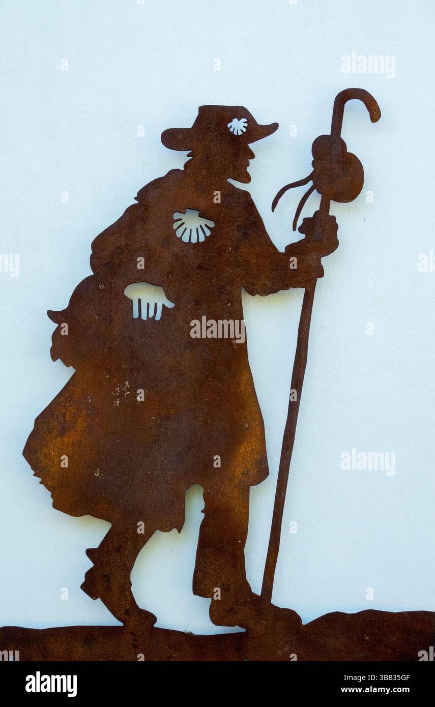 Colunga, Spain - 04-28-2025: Metal sculpture of Saint James of ...