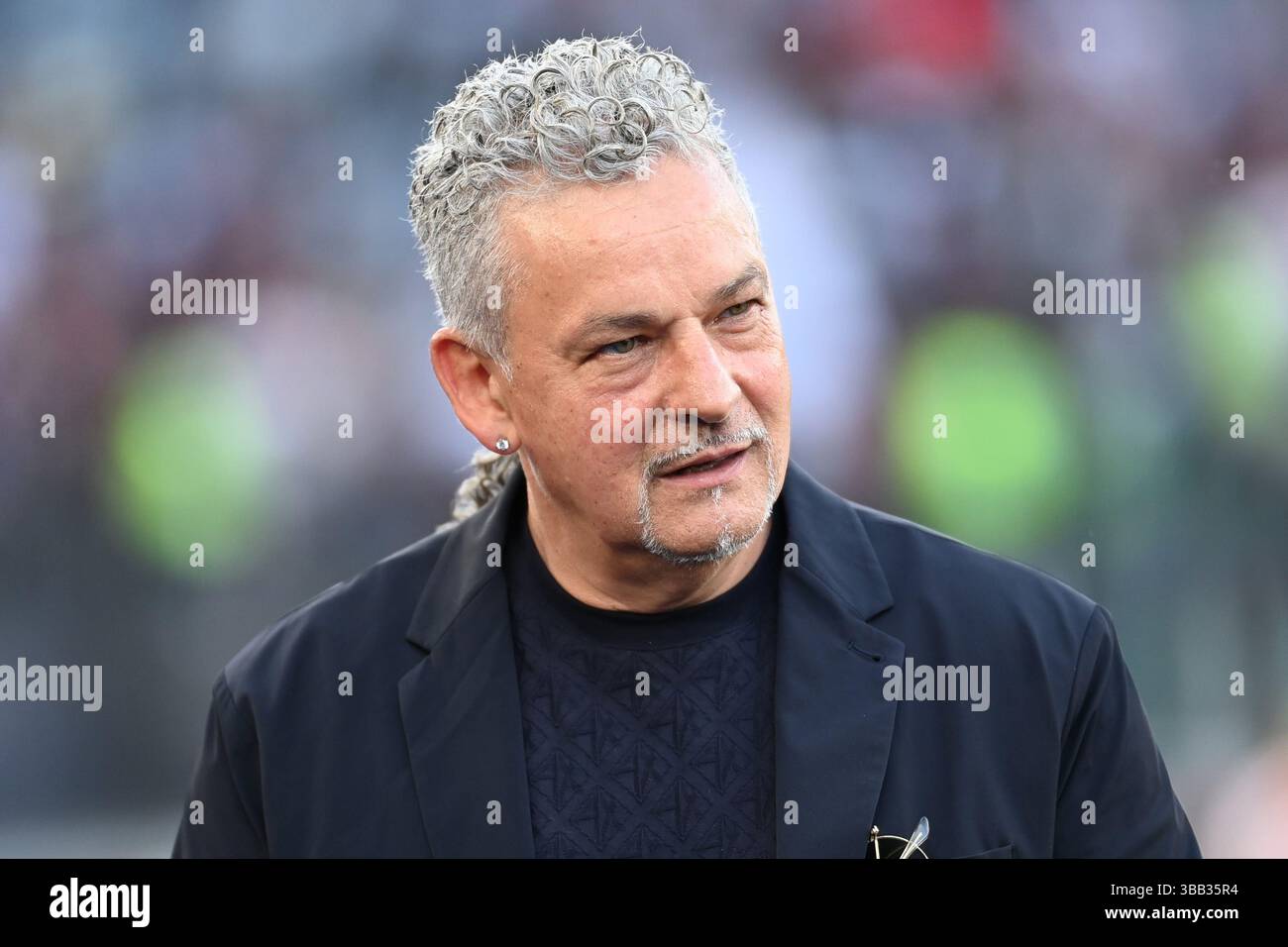 Rome, Italy. 14th May, 2025. Roberto Baggio portrait before the match ...