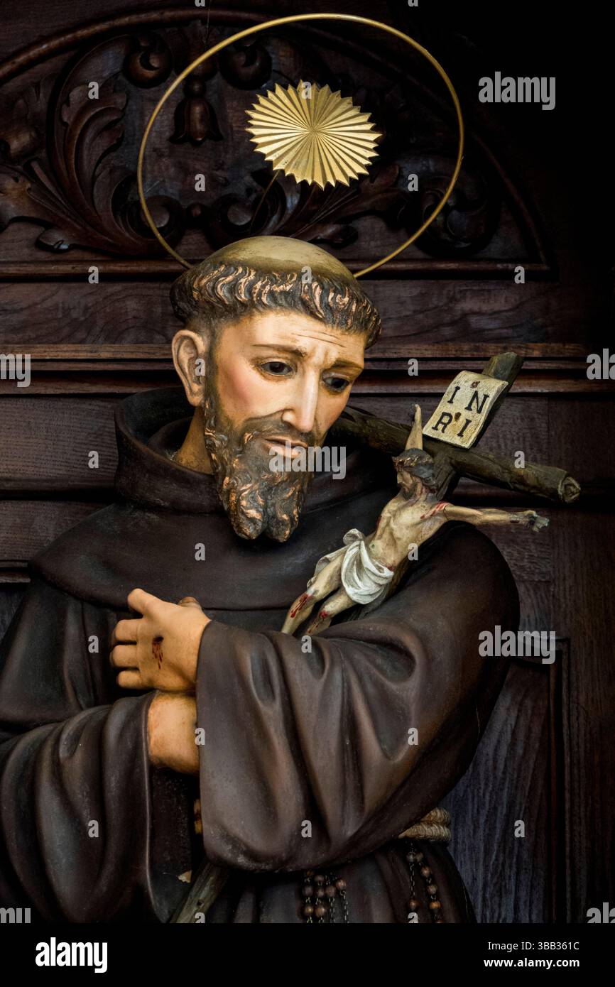 Colunga, Spain - 04-28-2025: Statue (19th century) of St. Francis of ...