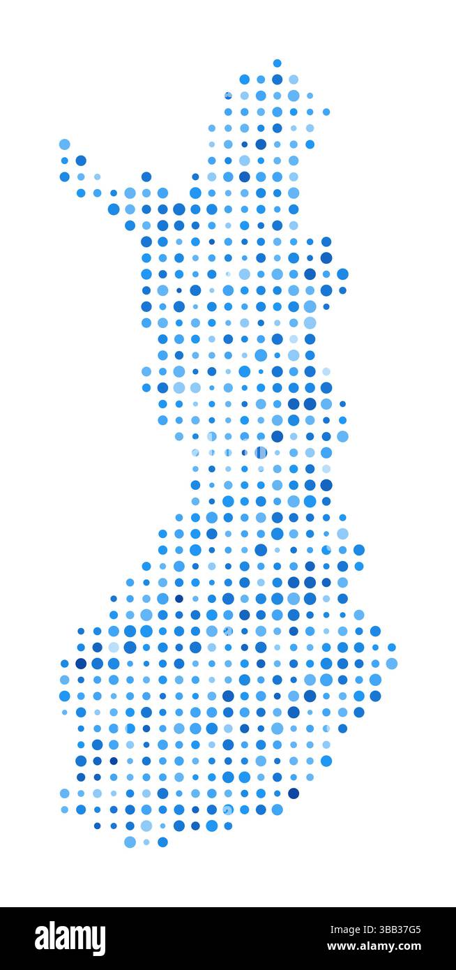 Finland Dot Map. Country Digital Style Shape. Finland vector image ...