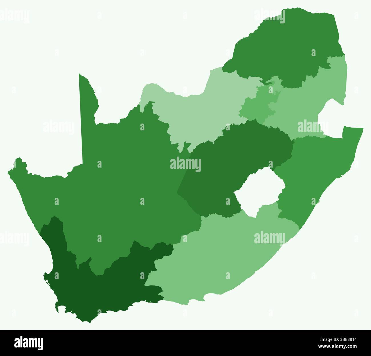 Map of South Africa with regions. Just a simple country border map with ...