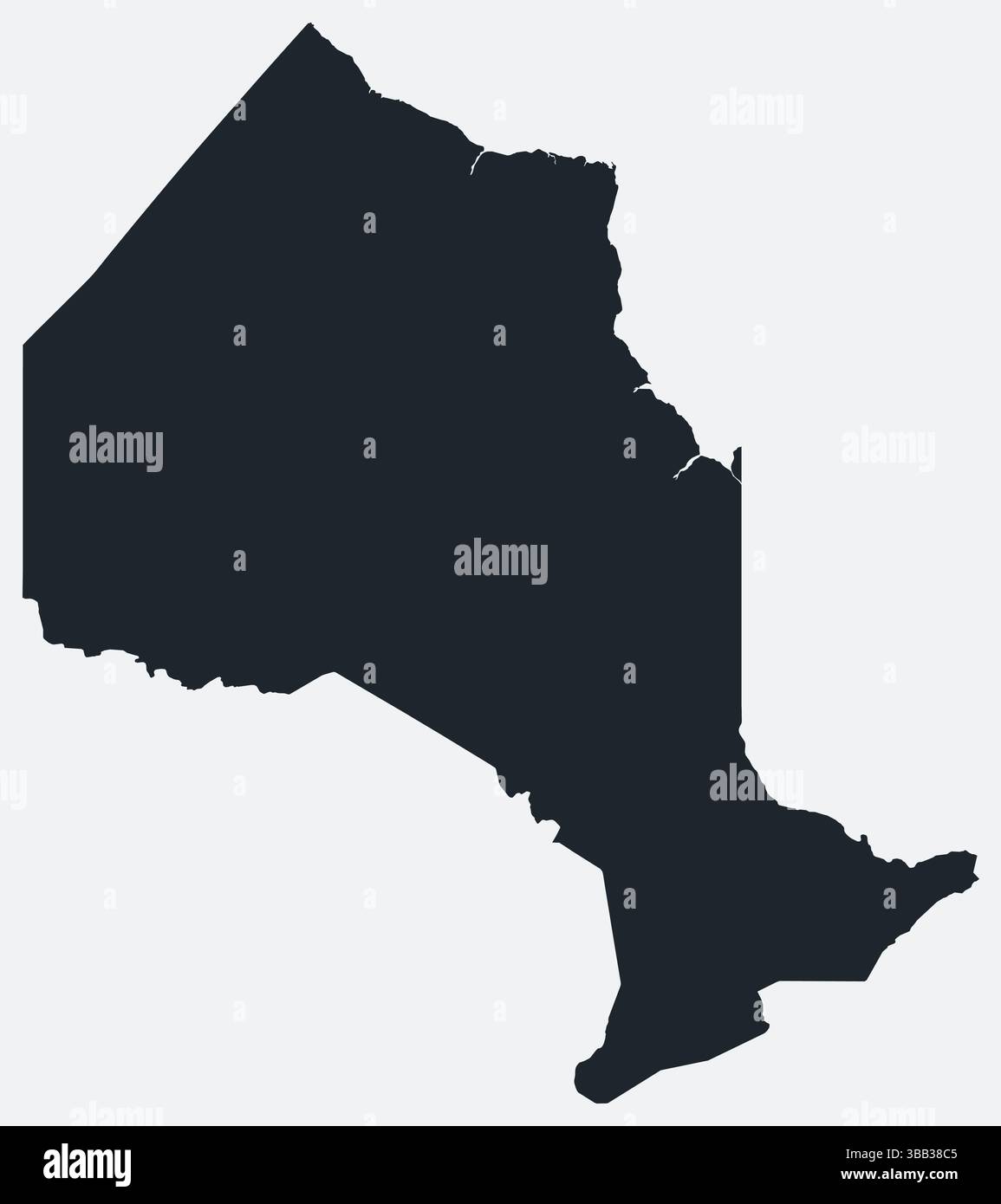 Ontario map. Just a simple border map. Shape of the province. Flat ...