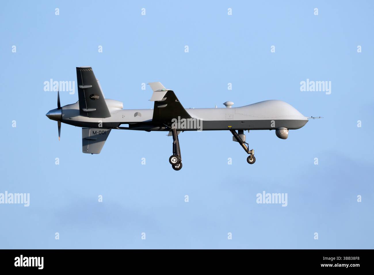 General Atomics MQ-9 Reaper military drone UAV arriving at Leeuwarden ...