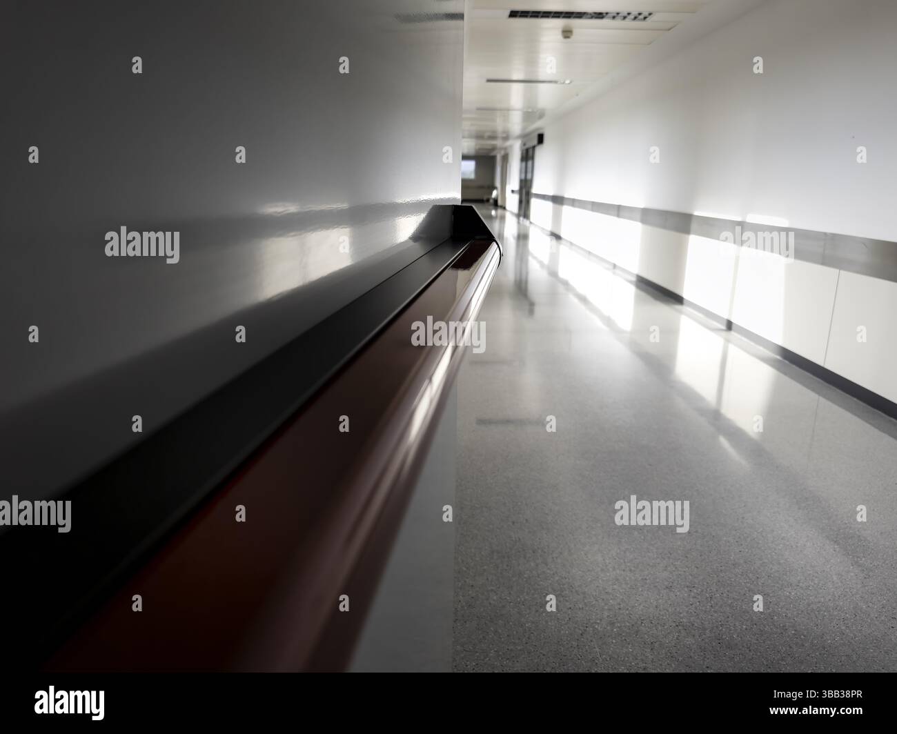 Detail of long hospital corridor, hygiene and sanitation Stock Photo ...