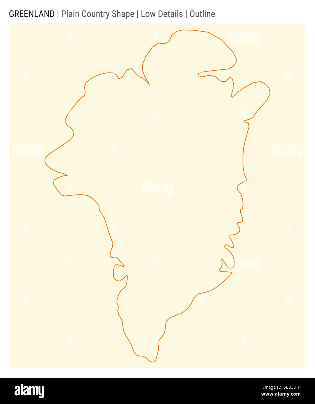 Greenland plain country map. Low details. Outline style. Shape of ...