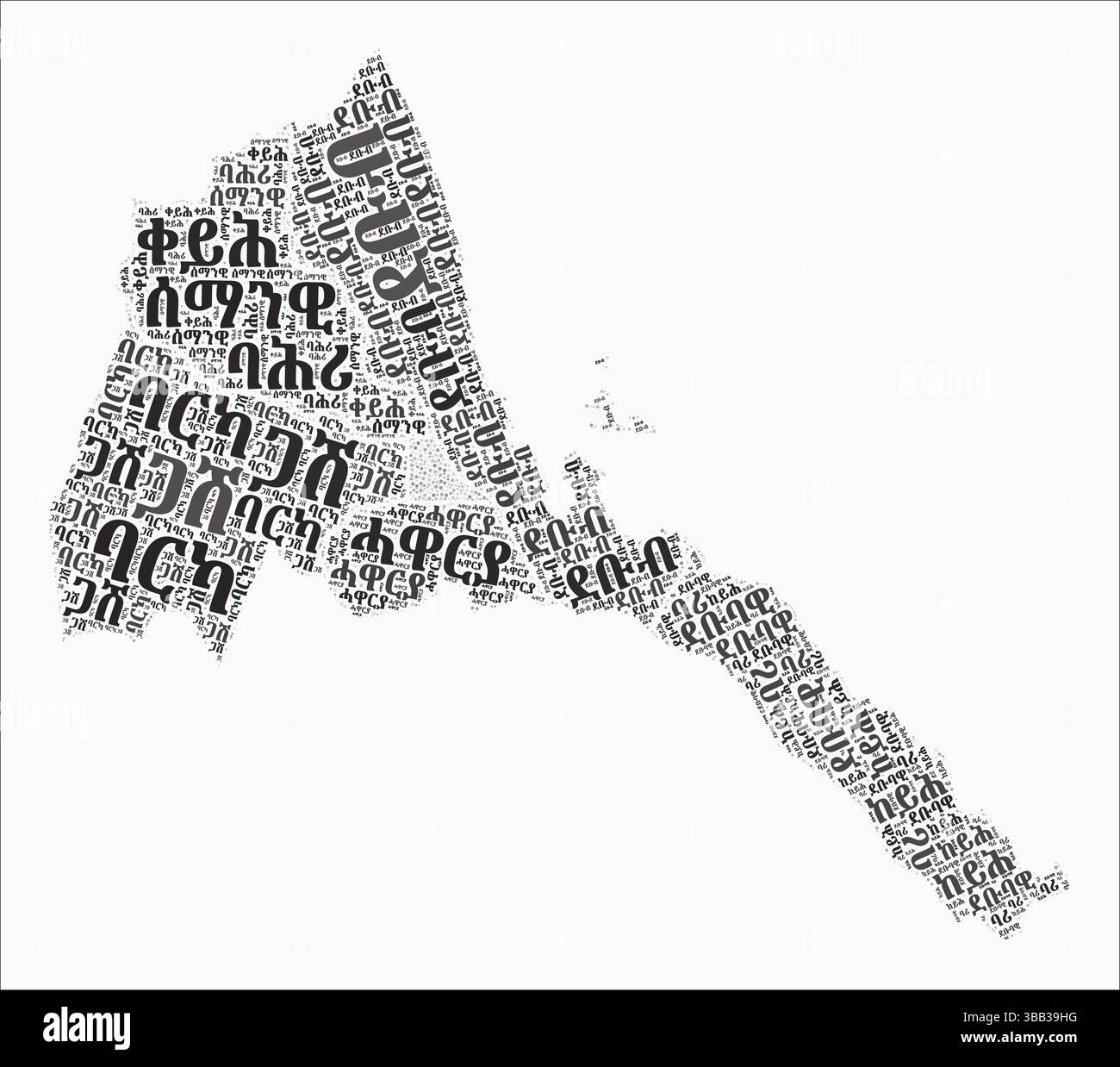 Eritrea Text Style Regions. Country region names word clouds in ...