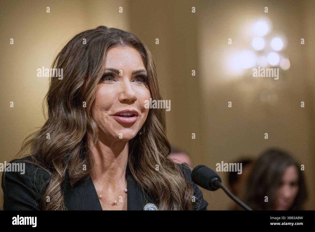 Homeland Security Secretary Kristi Noem testifies during a House ...