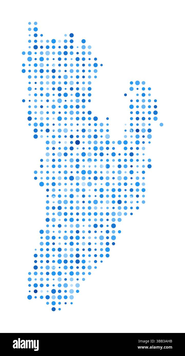 Kadan Kyun Dot Map. Island Digital Style Shape. Kadan Kyun vector image ...