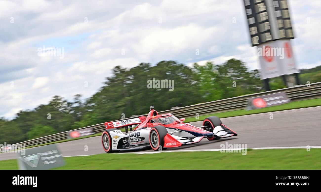 IndyCar driver Scott McLaughlin at speed in the Children's of Alabama ...