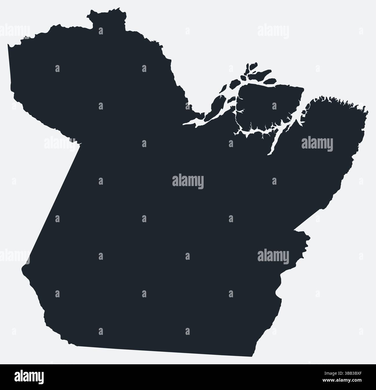 Para map. Just a simple border map. Shape of the state. Flat blank Para ...
