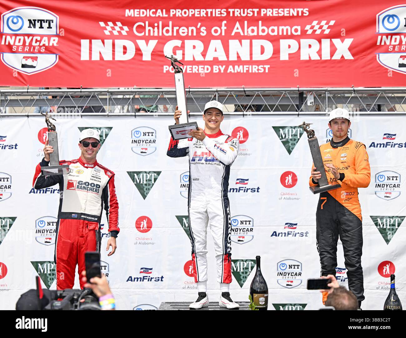 IndyCar drivers Alex Palou, Christian Lungaard and Scott McLaughlin are ...