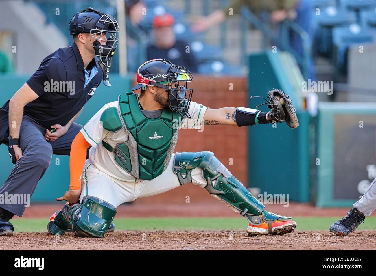 Greensboro, NC: Greensboro Grasshoppers catcher Omar Alfonzo (50 ...