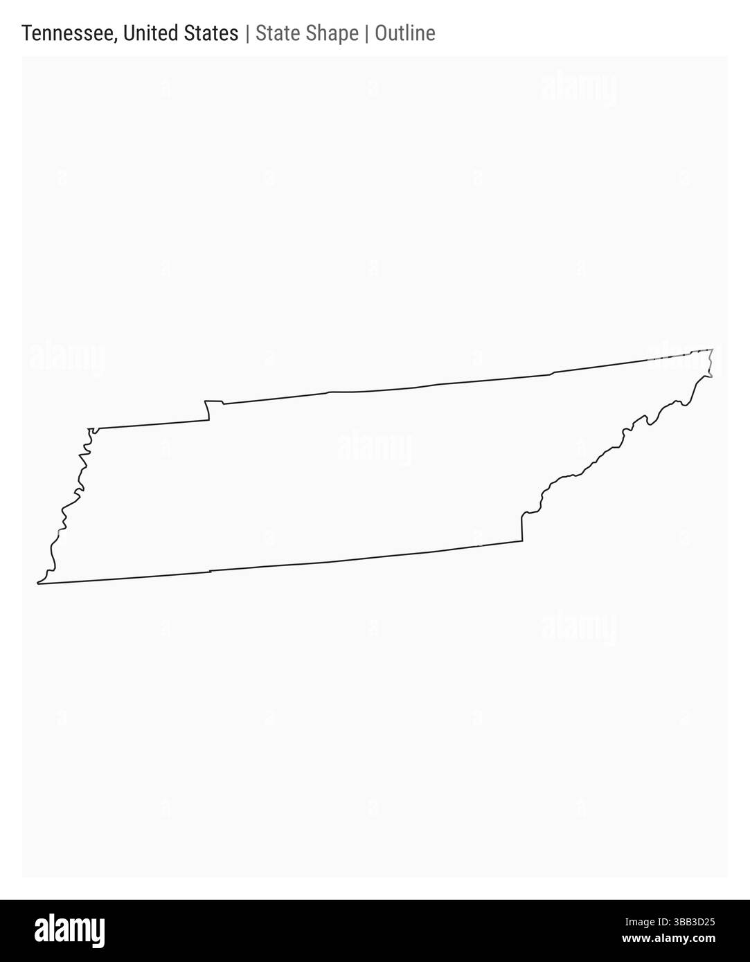 Tennessee, United States. Simple vector map. State shape. Outline style ...