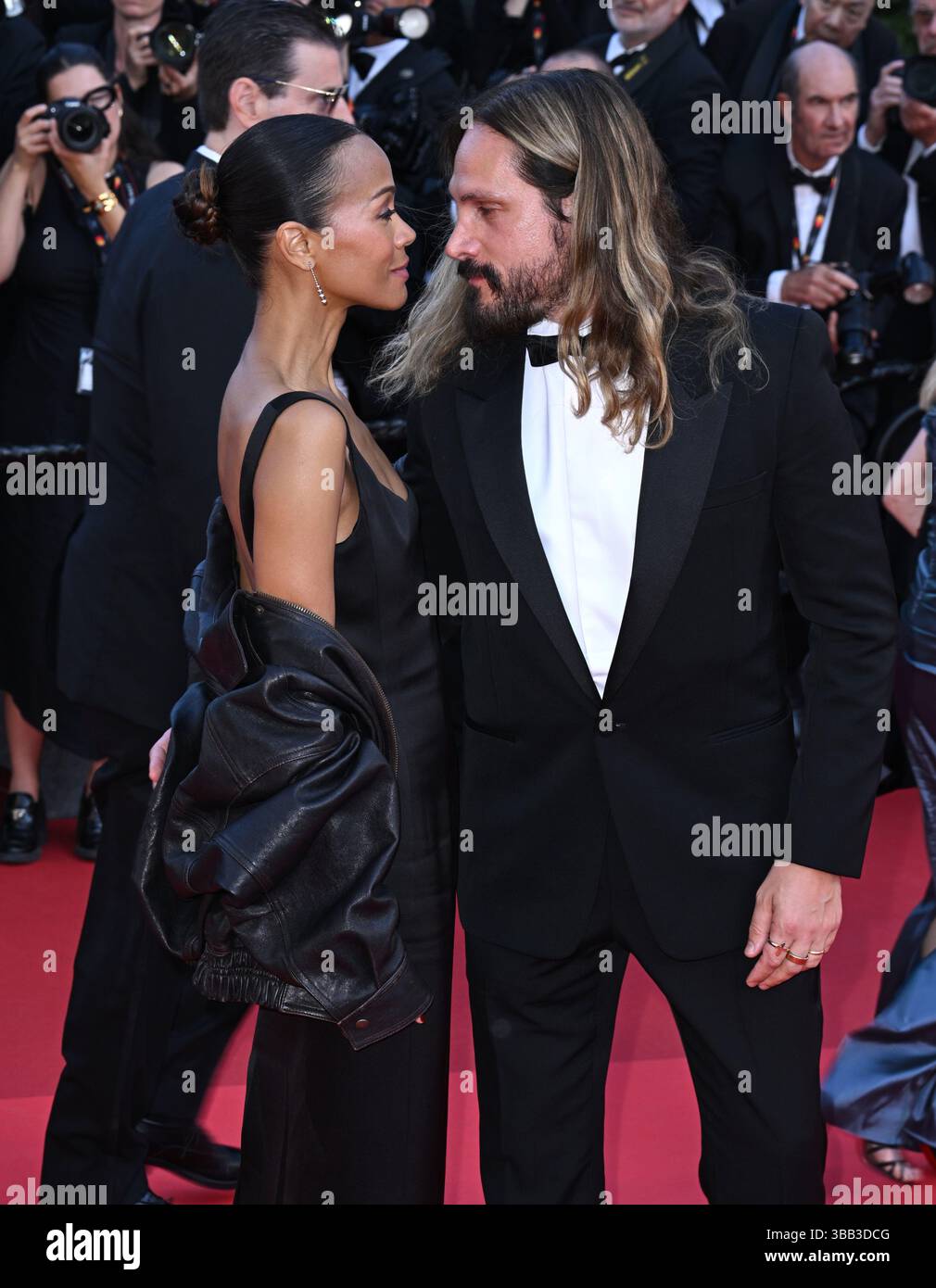 Cannes, France. May 14th, 2025. Zoe Saldana and Marco Perego attending ...