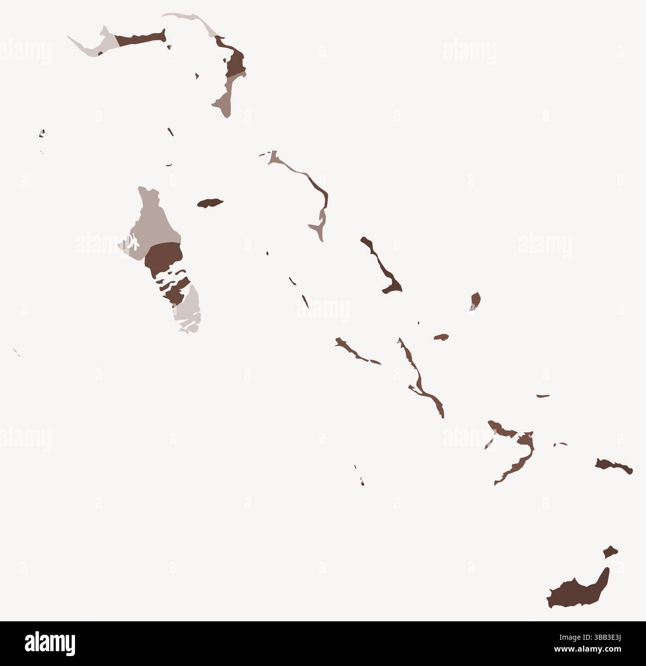 Map of the Bahamas with regions. Just a simple country border map with ...
