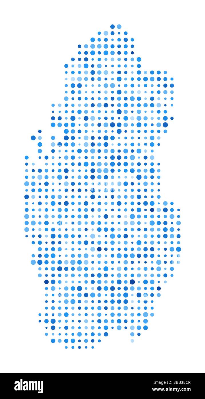 Qatar Dot Map. Country Digital Style Shape. Qatar vector image. Country ...