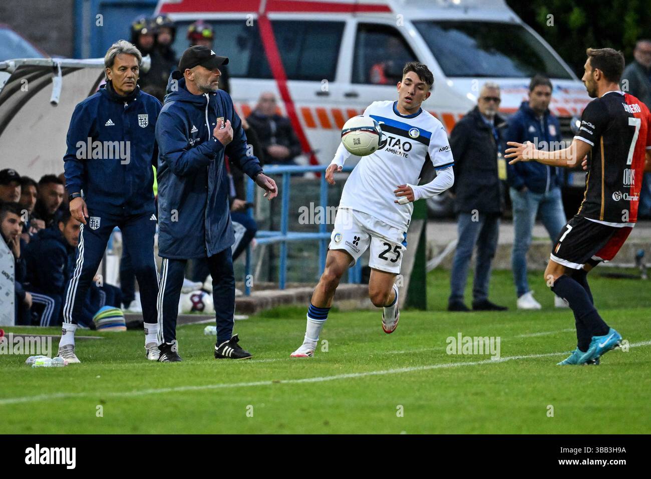 Sassari, Italy. 14th May, 2025. Alfonso Greco Mister of Torres during ...