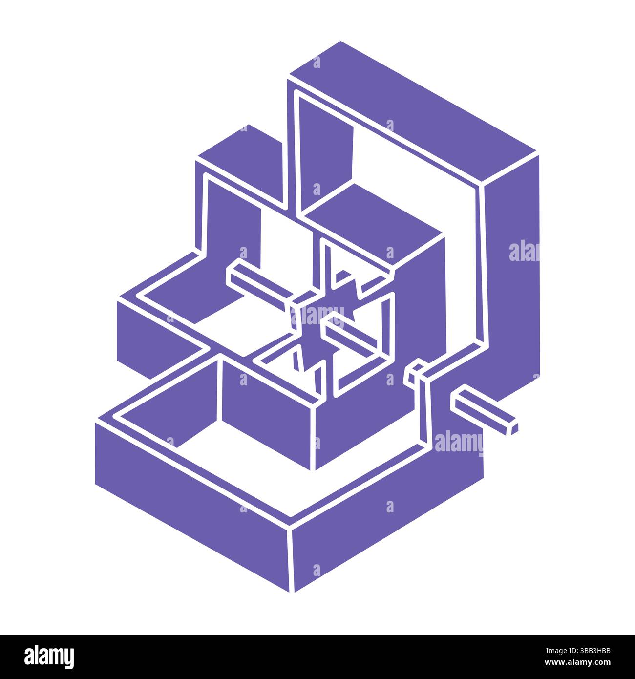 Impossible shapes, optical illusion logo, vector. Optical art objects ...