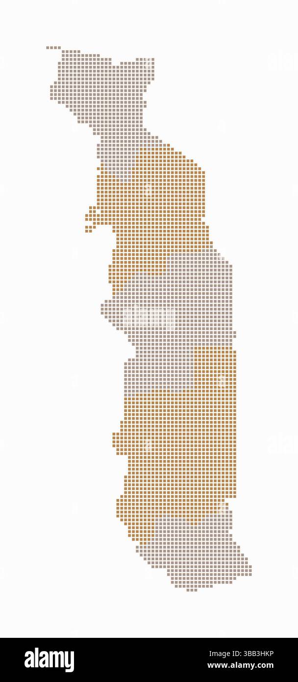 Togo dotted map. Digital style map of the country on white background ...