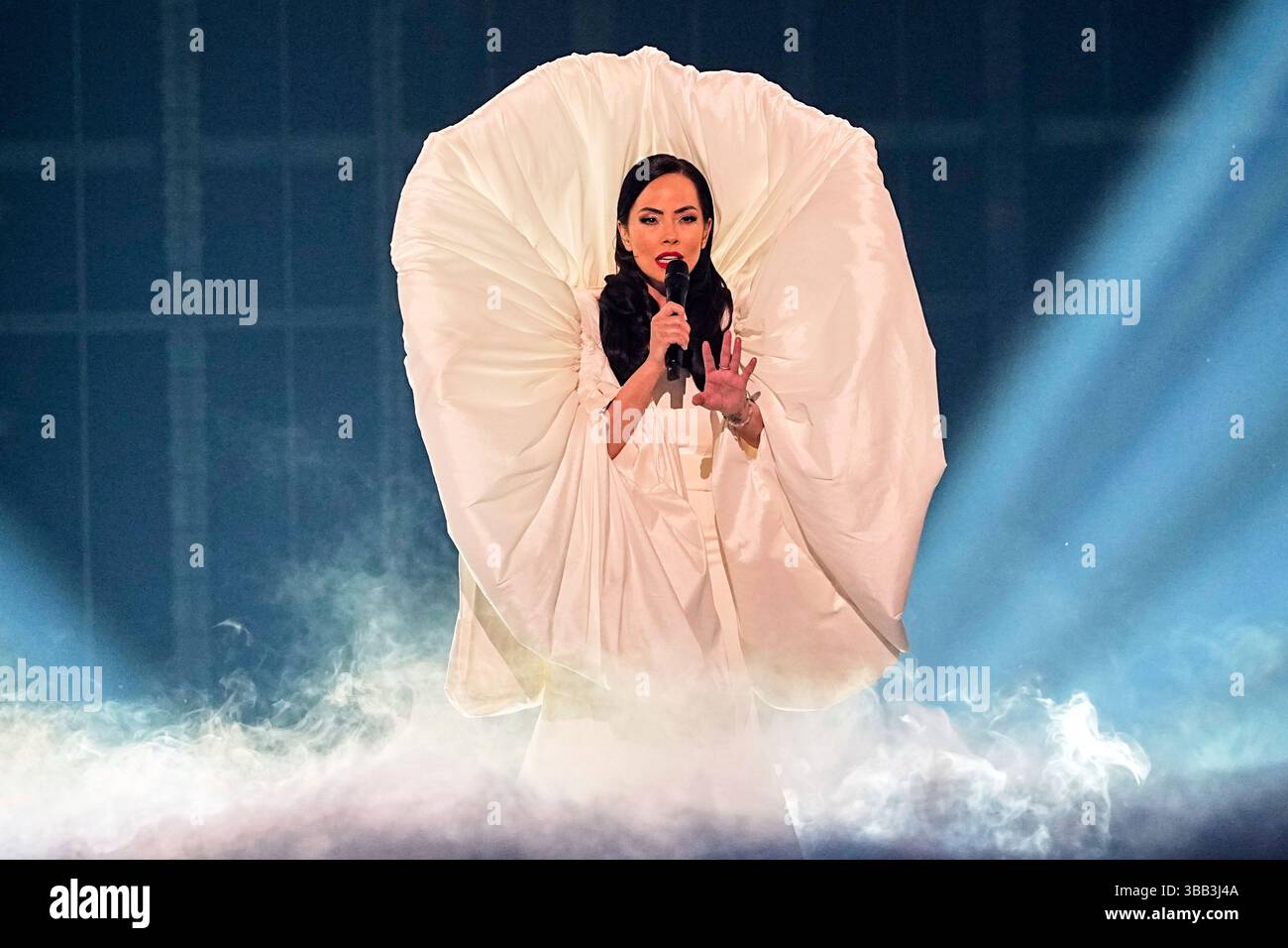 Nina Zizic from Montenegro performs the song "Dobrodosli" during the dress rehearsal for the ...